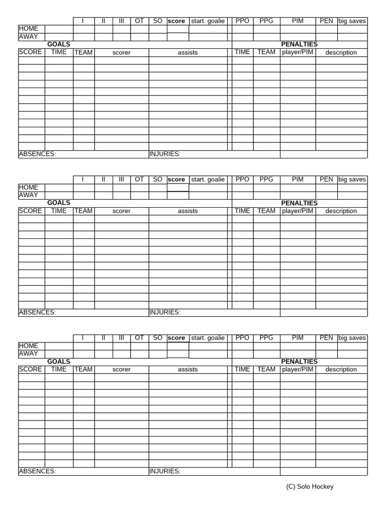 Scoresheet | PDF