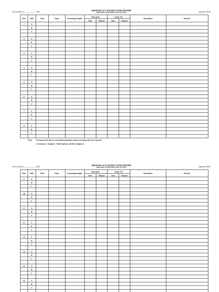 Hose Reel checklist | PDF
