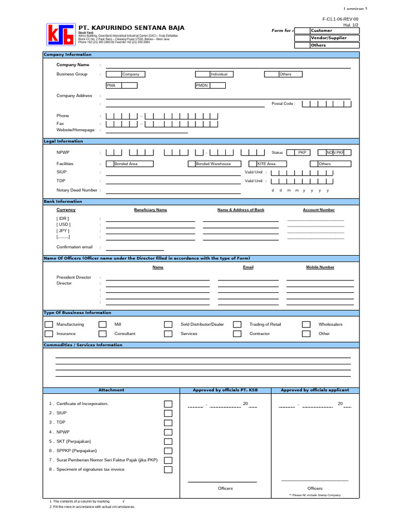 F-C1.1-06 Form - Data Customer | PDF | Economies | Service Industries