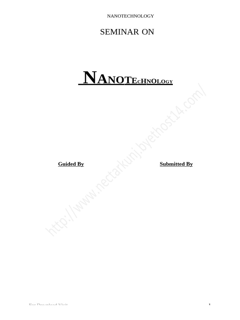 Report On Nanotechnology | PDF | Nanotechnology | Molecules