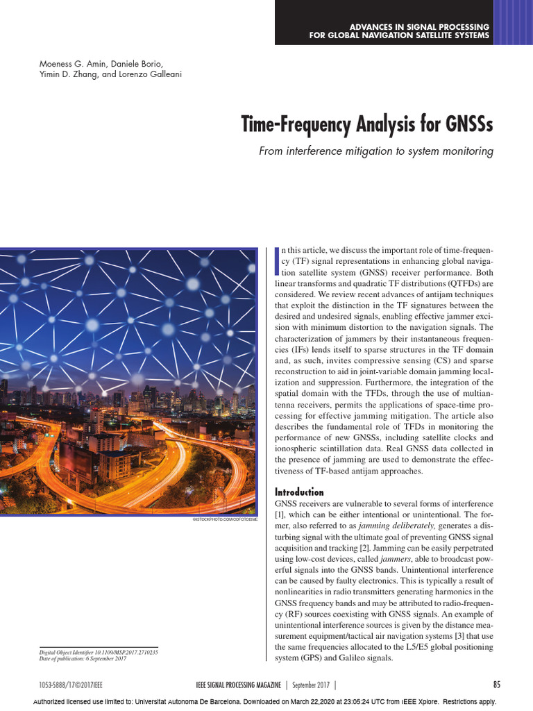 Time-Frequency Analysis for GNSS from interference mitigation to system ...