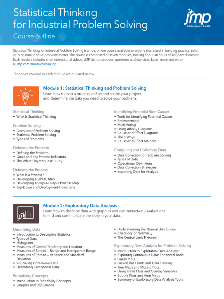 JMP Course: Statistical Thinking Skills | PDF | Regression Analysis ...