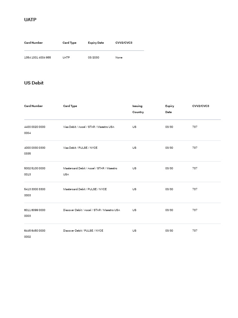 Test card numbers _ Adyen Docs 009 | PDF