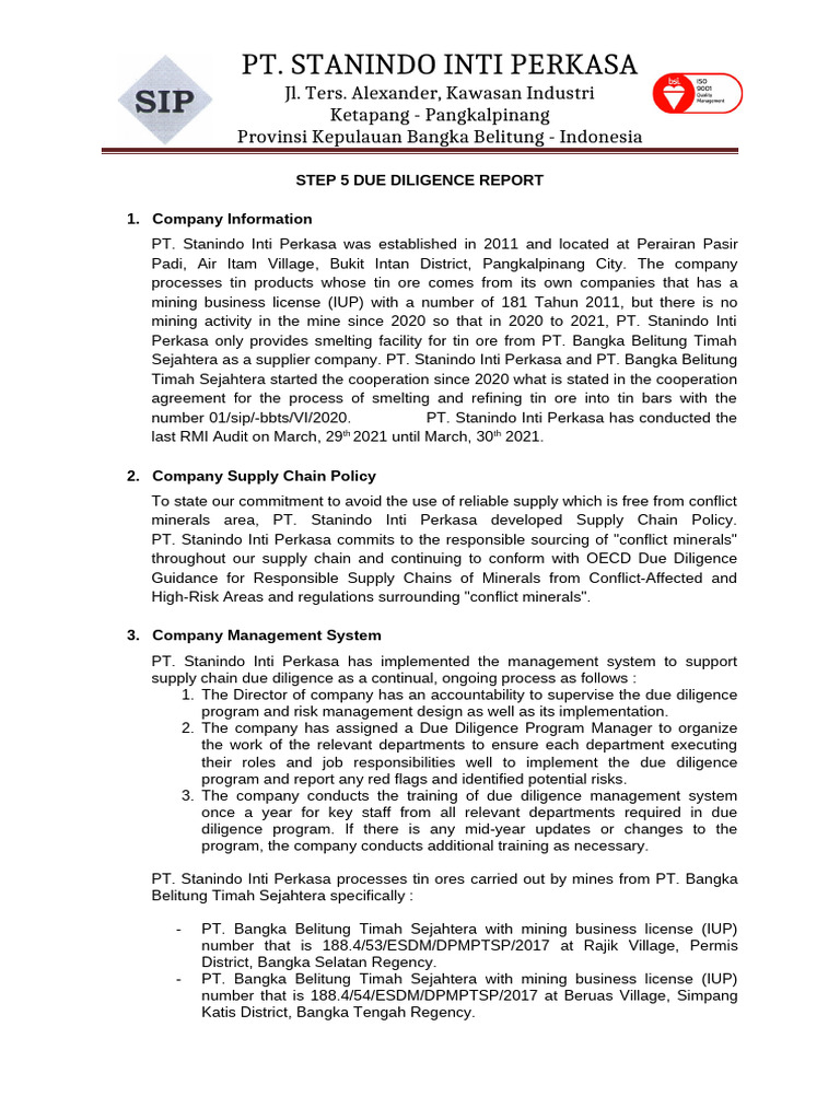 PT_SIP_2020 | PDF | Supply Chain | Smelting
