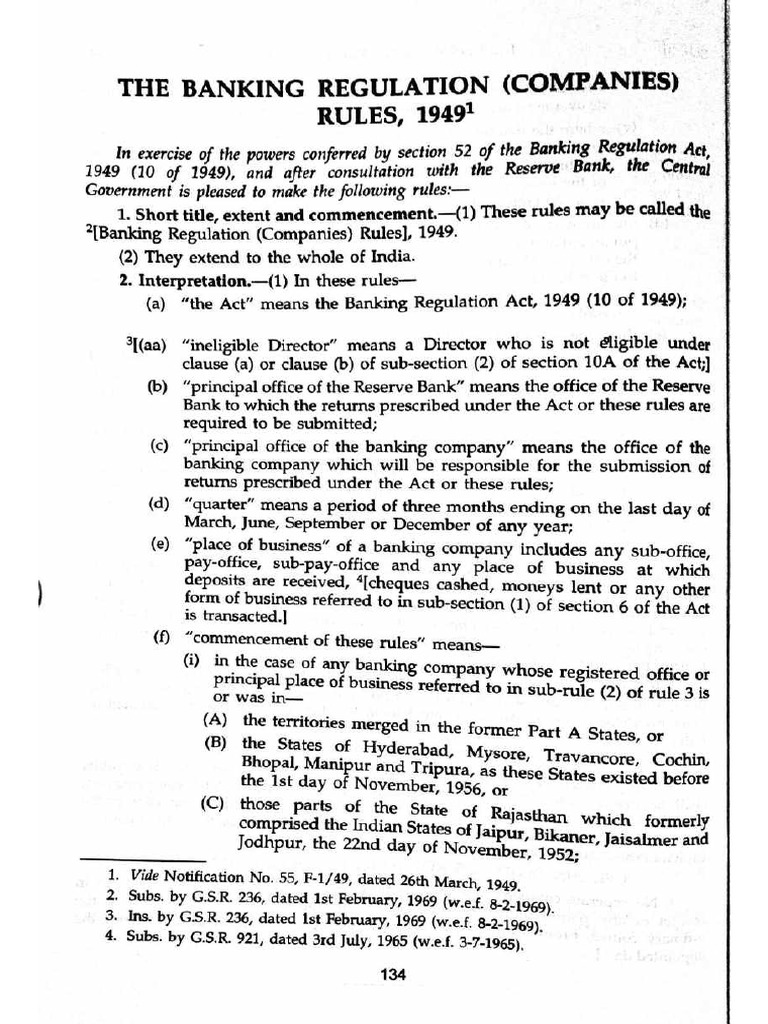 Banking Regulations (Companies) Rules, 1949 | PDF