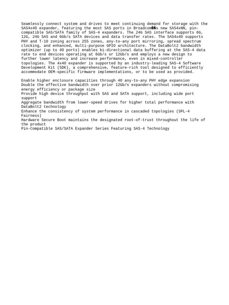 SAS4x40 Expander: High-Performance Storage | PDF