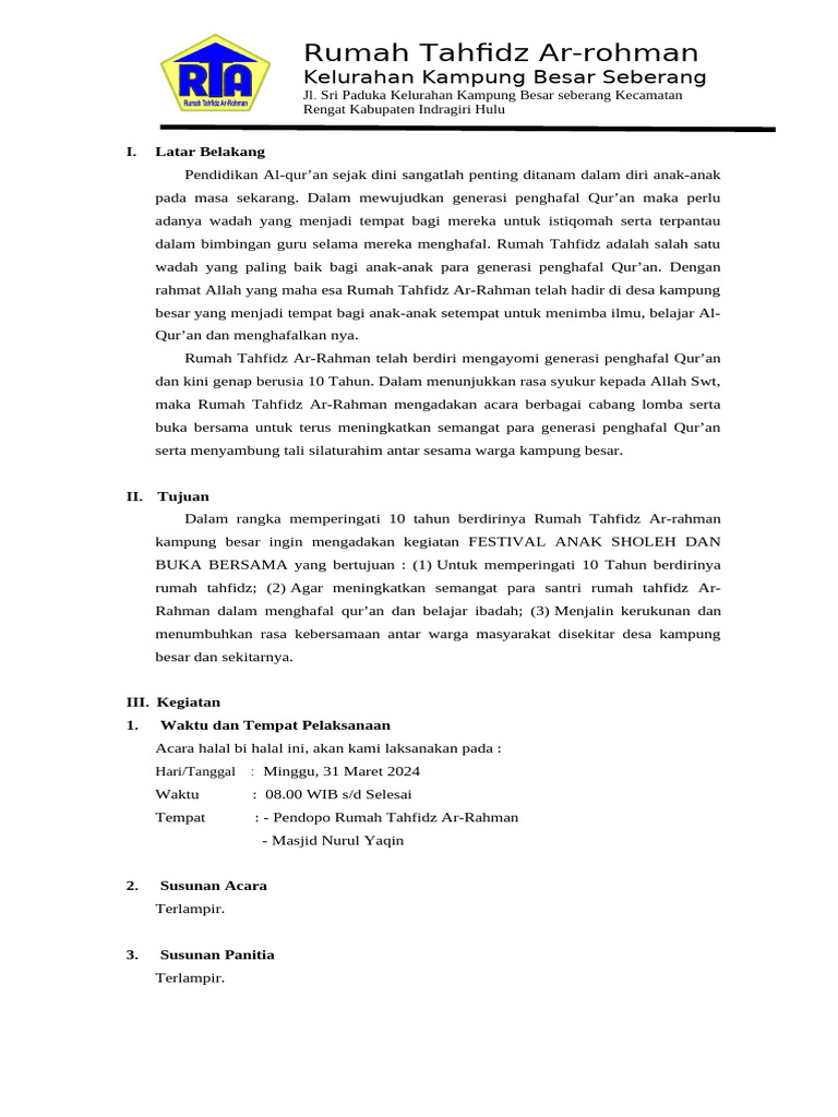 Proposal Rta Okee (Autosaved) | PDF