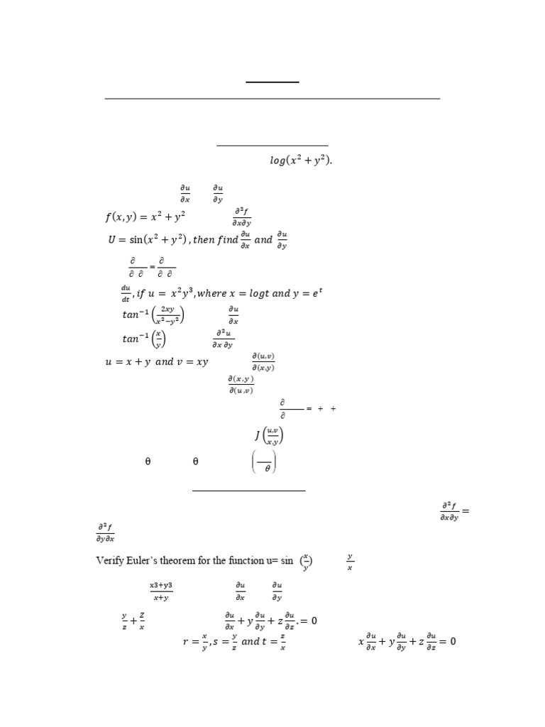 Unit-IV Partial Differentiation | PDF | Derivative | Functions And Mappings