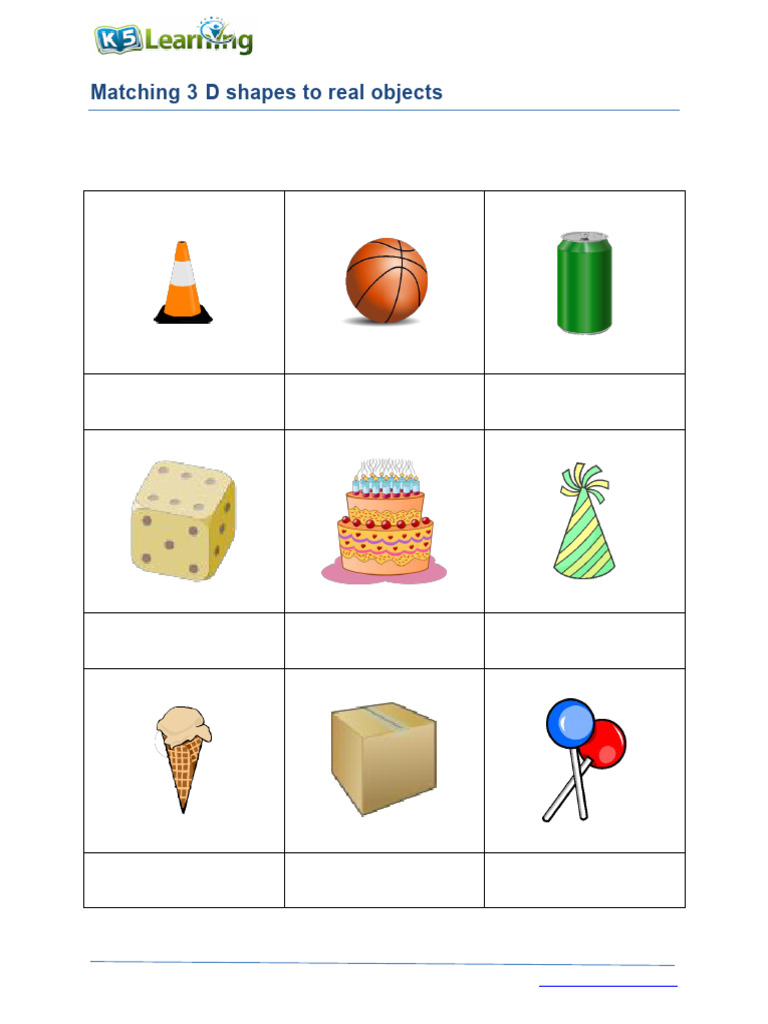 Grade 2 Geometry Identify 3d Shapes B | PDF