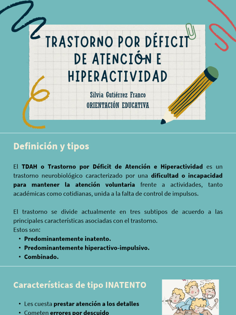 INFORMACIÓN GENERAL TDAH | PDF | Desorden hiperactivo y deficit de ...