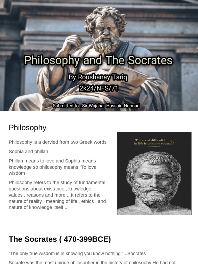 Philosophy and The Socrates | PDF | Socrates