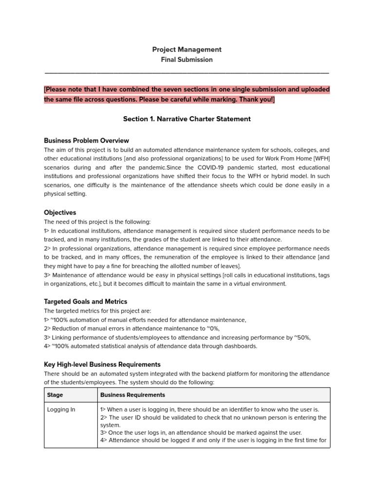 Project Management - Final Submission | PDF | User (Computing) | Databases