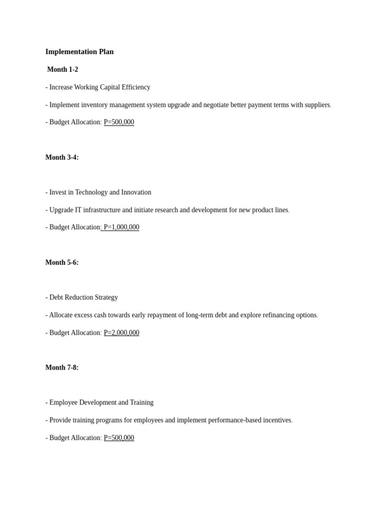 Implementation Plan | PDF