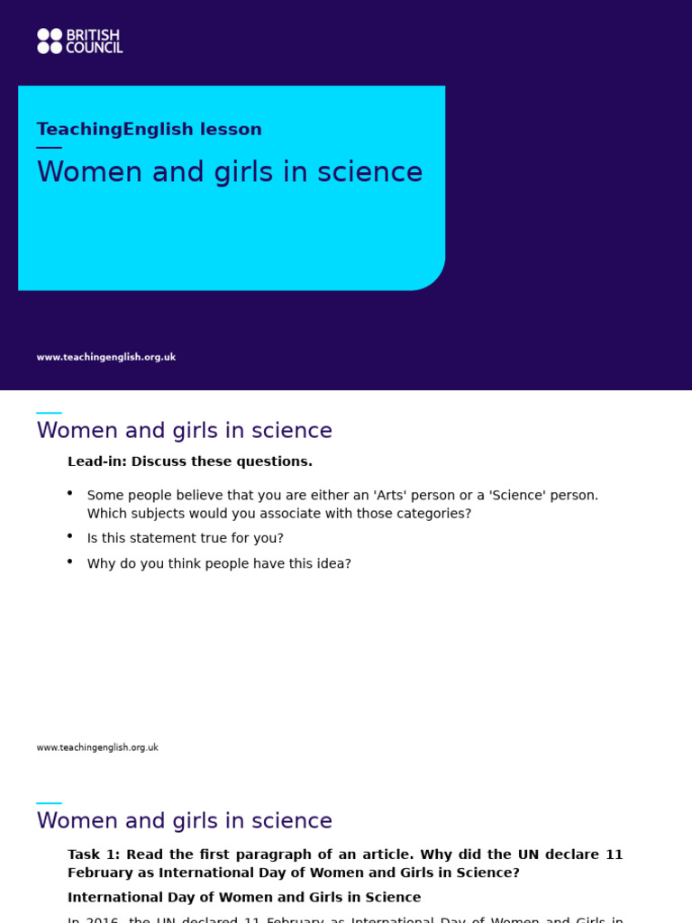Encouraging Women in STEM Careers | PDF | Science | Science, Technology ...