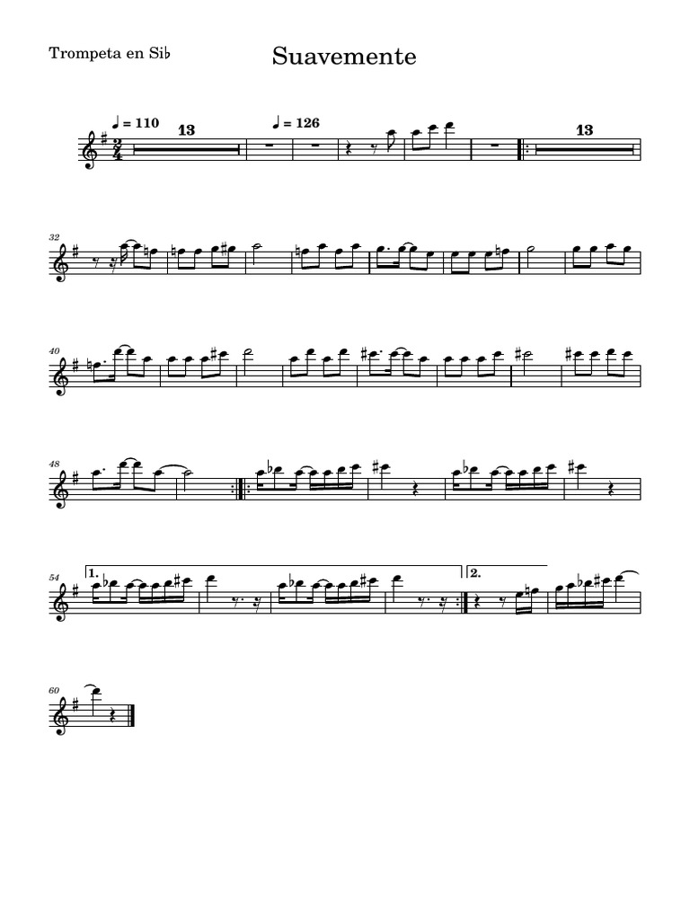 Suavemente-Trompeta en Sib | PDF