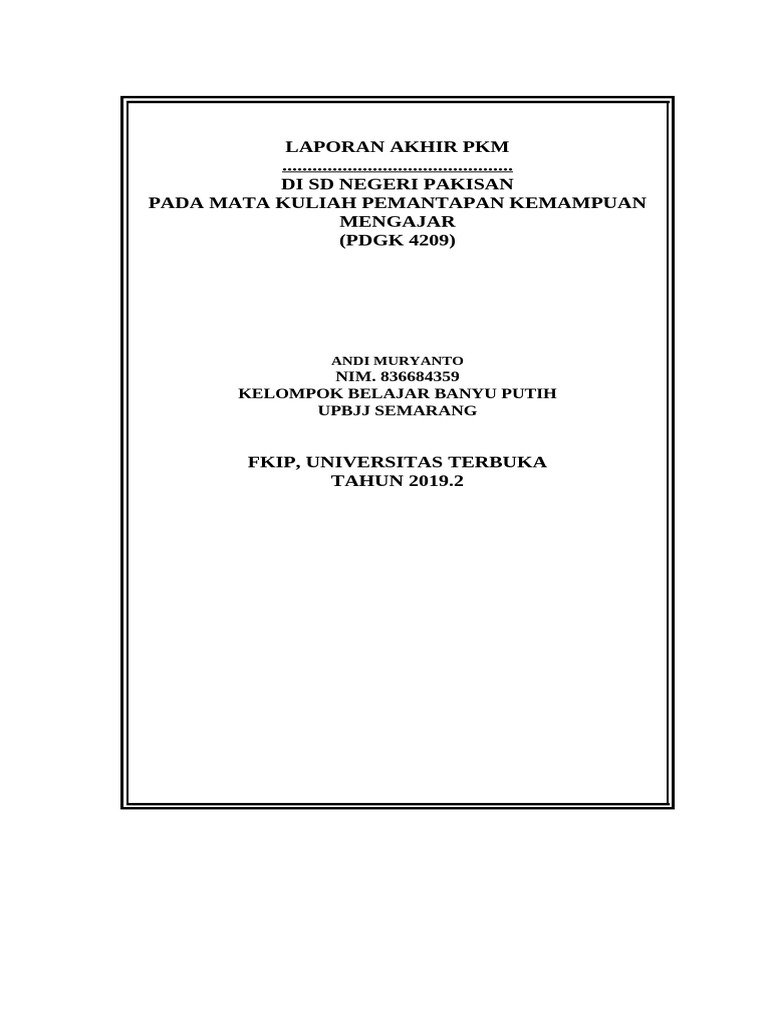 Laporan-Pkm - RPP | PDF