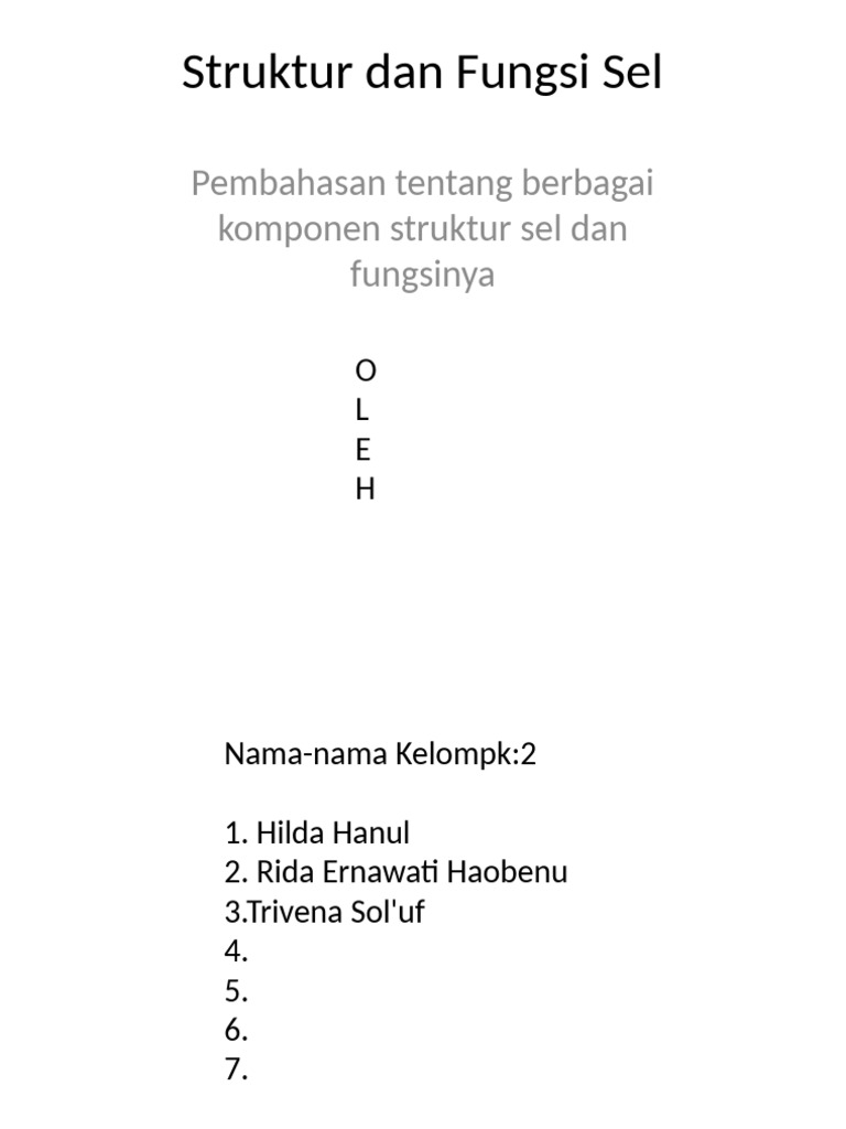 Struktur Dan Fungsi Sel | PDF
