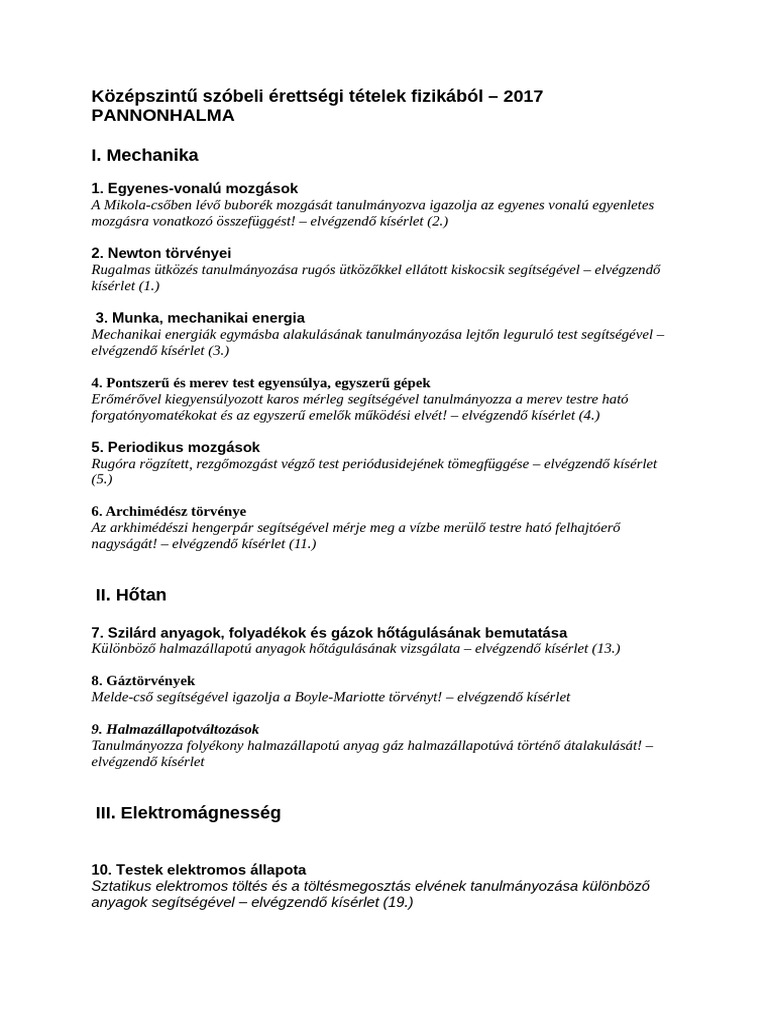 kozepszintu_szobeli_erettsegi_tetelek_fizikabol_2017_pannonhalma_1 | PDF
