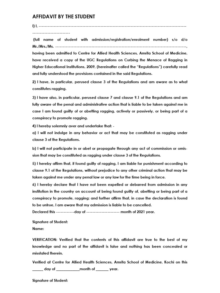 Affidavit BSC Ahs 2021 | PDF | Affidavit | Justice