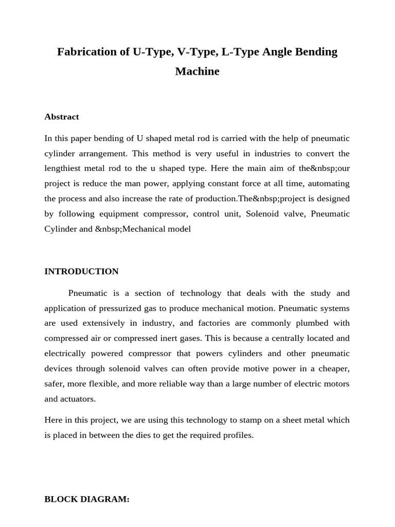 41-Fabrication of U-Type, V-Type, L-Type Angle Bending Machine | PDF ...