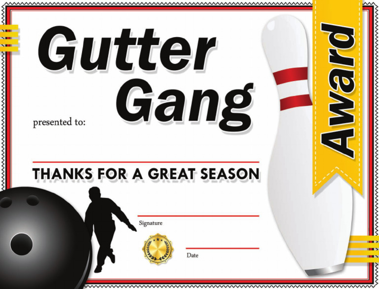 Gutter Gang Bowling Award | PDF