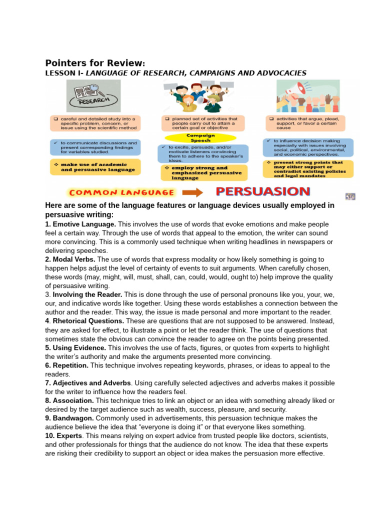 Pointers-for-Review | PDF | Adverb | Linguistics