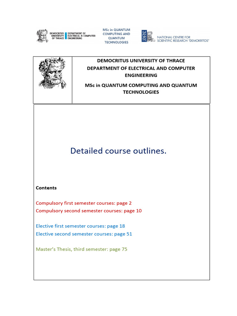 Detailed_Course_Outlines_2023 | PDF | Quantum Computing | Educational ...