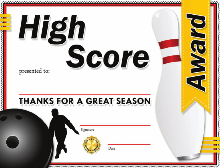 High Score Bowling Award | PDF