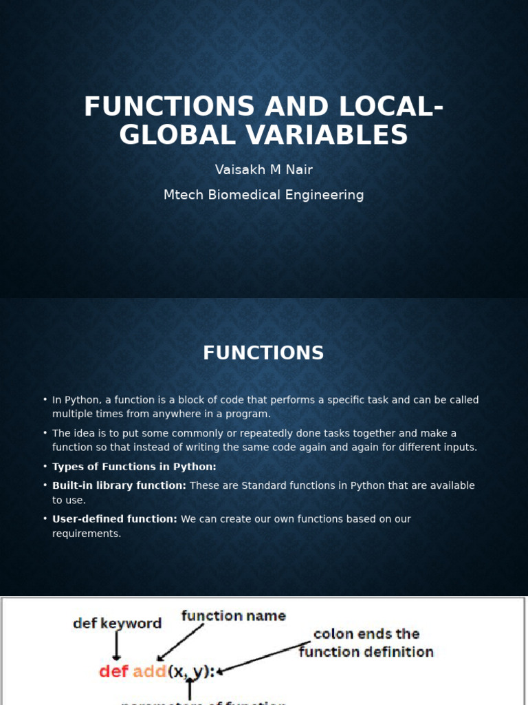 Functions and Local-Global Variables2 | PDF | Parameter (Computer ...