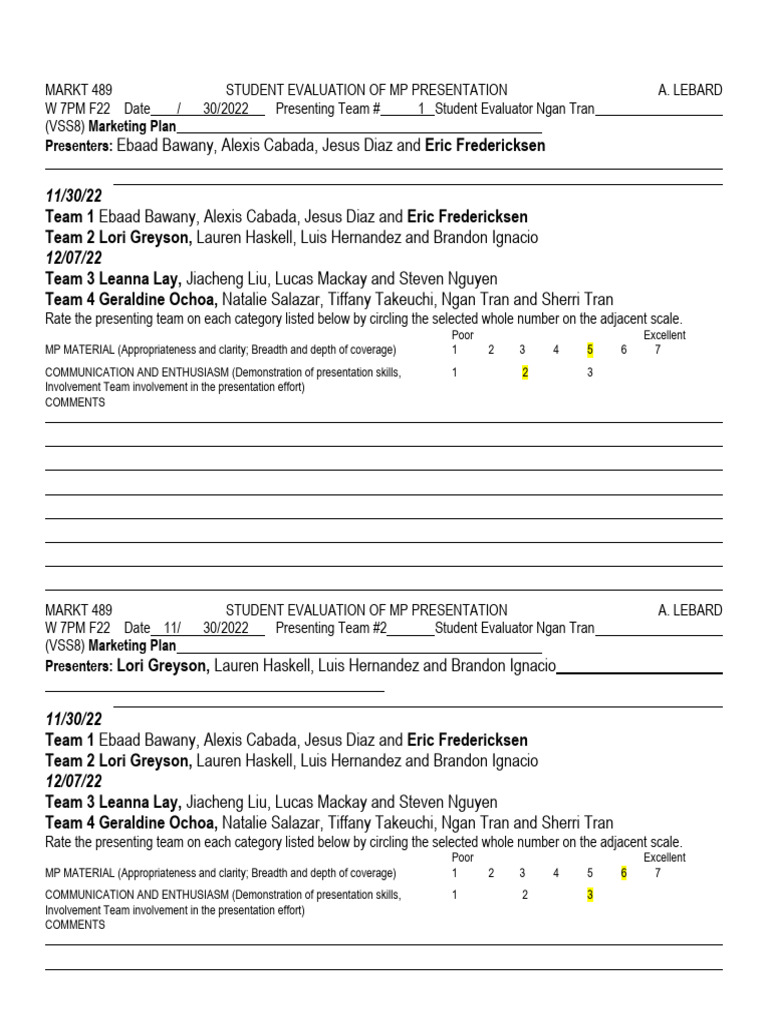 489 Student MP Eval f22 w7 | PDF