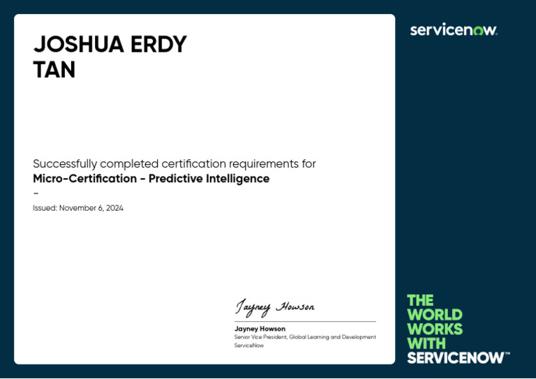 Micro-Certification - Predictive Intelligence | PDF