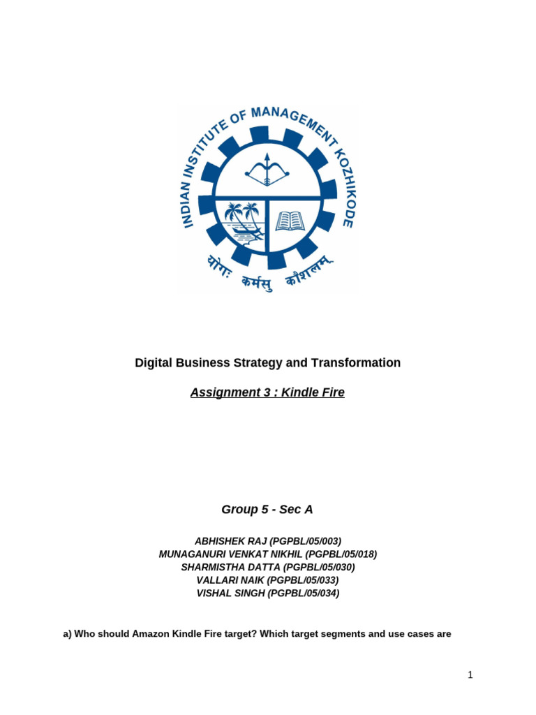 DBST_Case3_Group5 | PDF | Amazon Kindle | Tablet Computer
