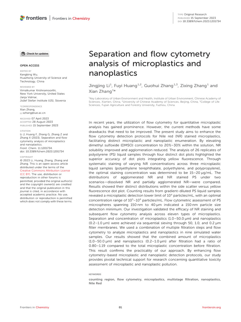 Separation and Flow Cytometry Analysis of Micropla | PDF | Flow ...