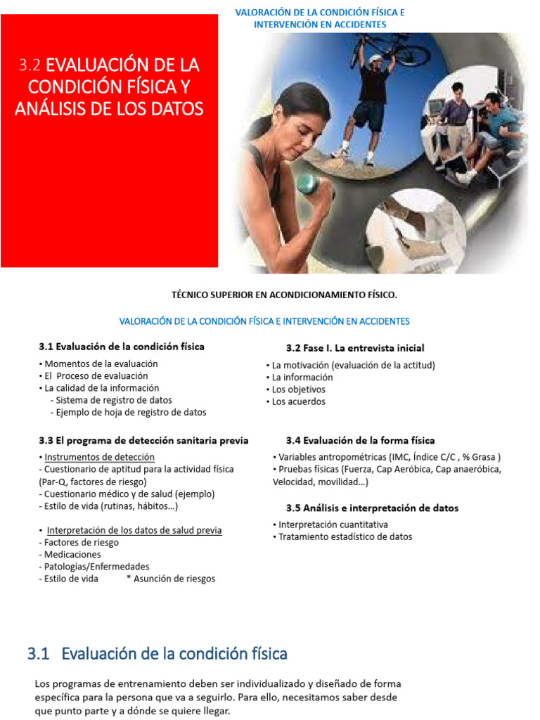Tema 3.2 Evaluaci-N de La Condici-N F-Sica y An-Lisis de Los Datos | PDF | Motivación | Motivacional