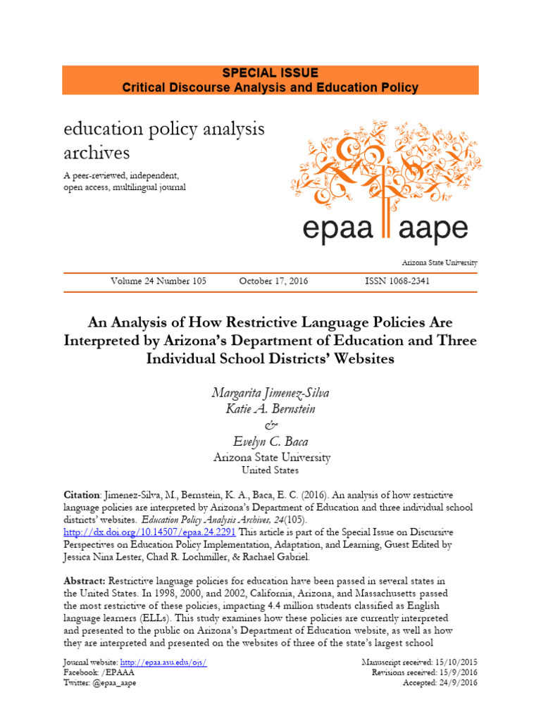 An Analysis of How Restrictive Language Policies Are Interpreted by ...