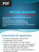 Types of Newspaper Headlines Explained | PDF