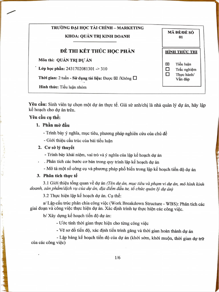 Đề KTHP - HK3 2024 | PDF