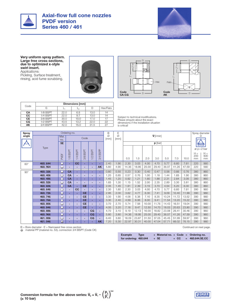 Lechler 460.644.30.CC.00.0 | PDF | Liquids | Soft Matter