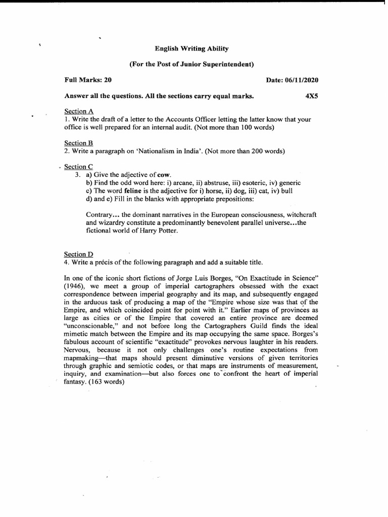 Junior Supdt Part B Advt 25 | PDF