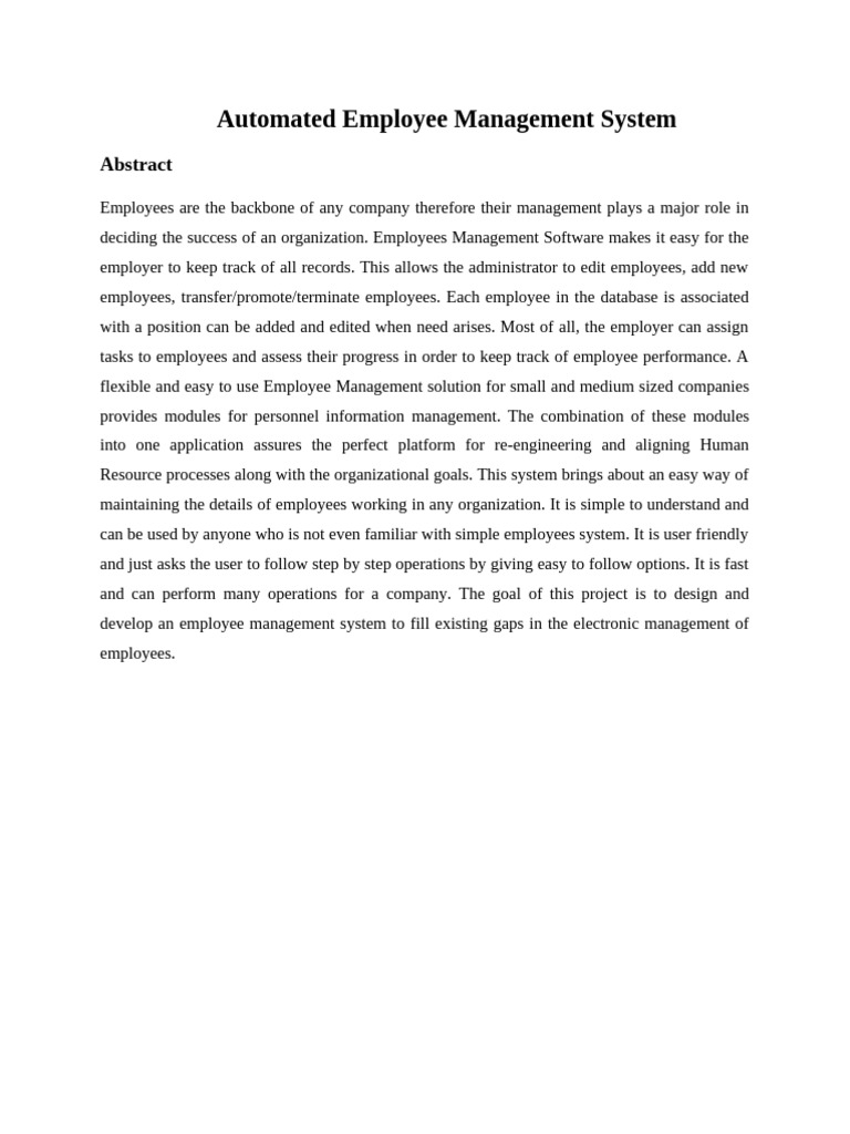Employee Management System Overview | PDF