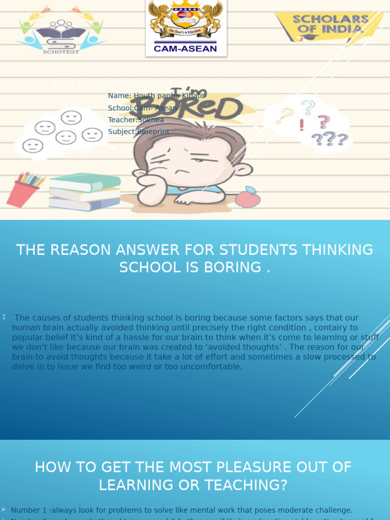 Causes of Student Boredom in School | PDF
