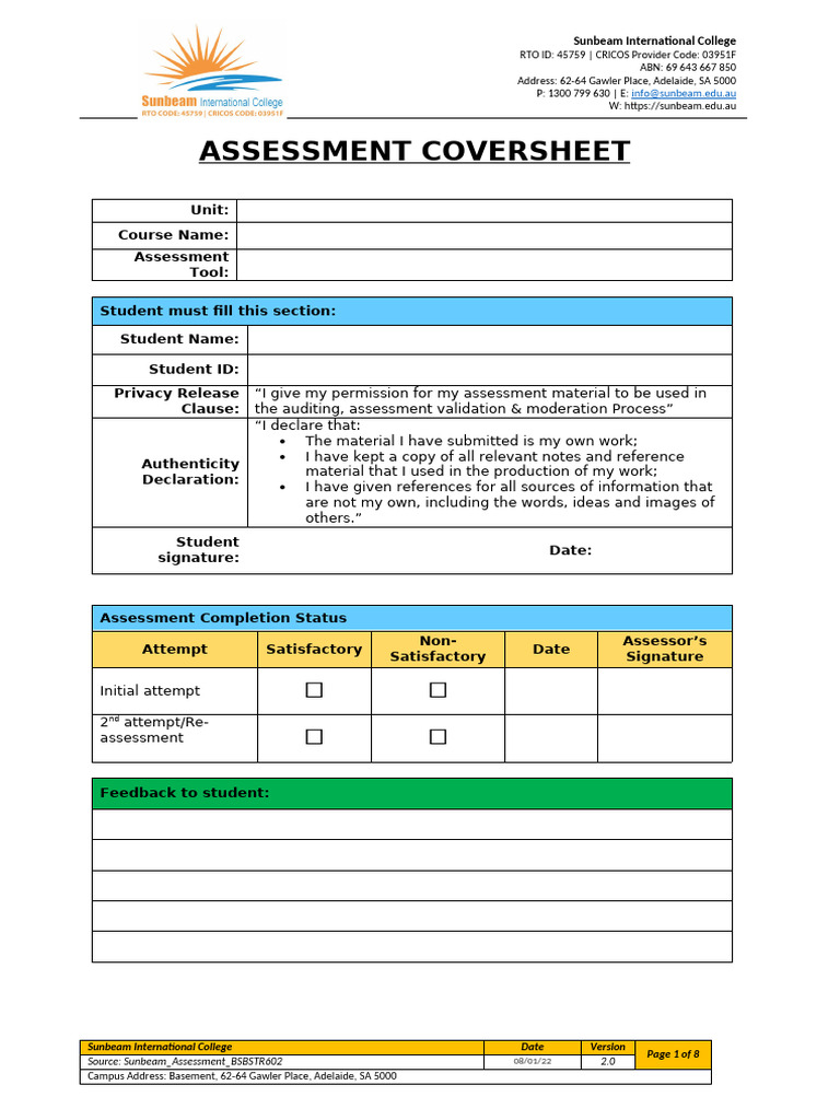 Assessment Task 2 Pdf Strategic Planning