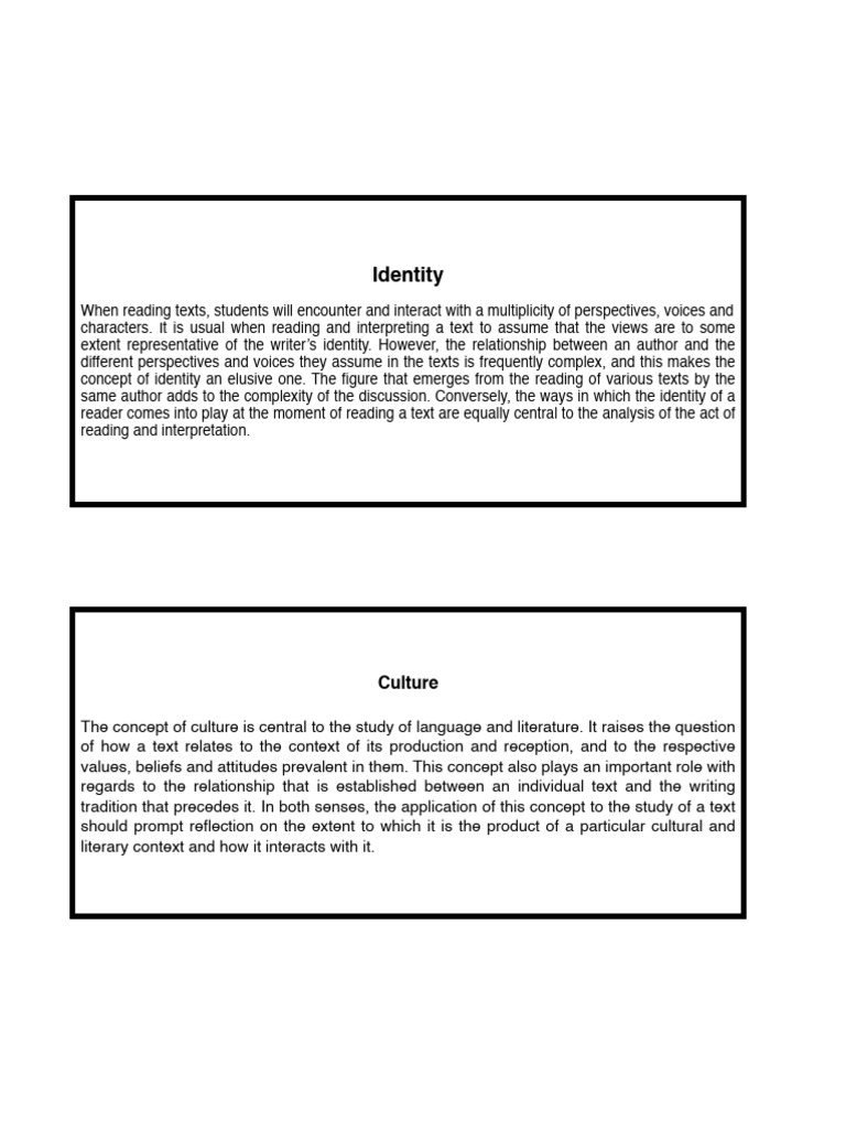 Key concept cards | PDF | Communication | Identity (Social Science)