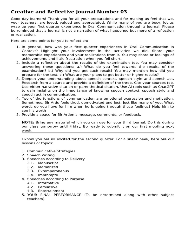 CR Journal No. 03 and Communicative Strategy | PDF | Nonverbal ...