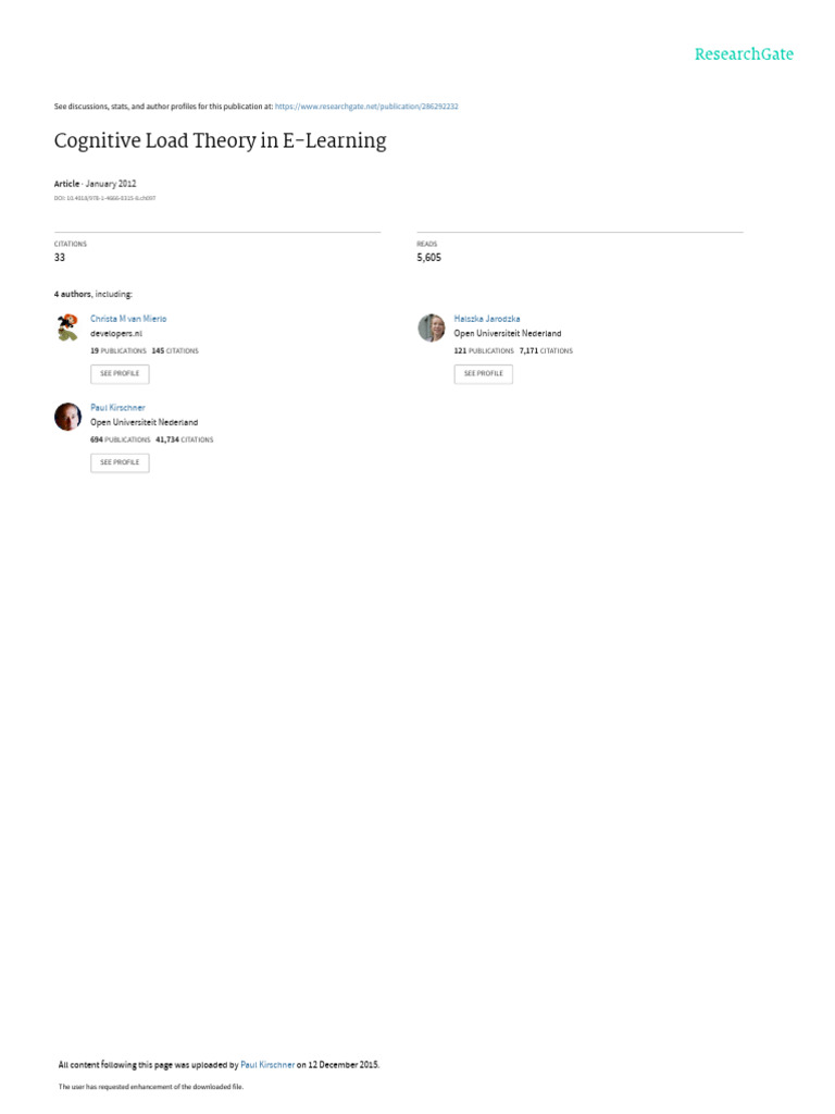 Journal CLT | PDF | Learning | Cognition