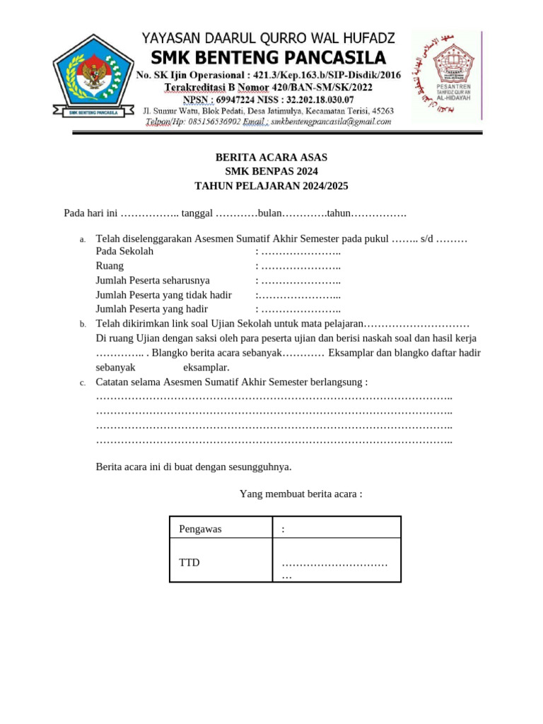 Berita Acara Pat | PDF