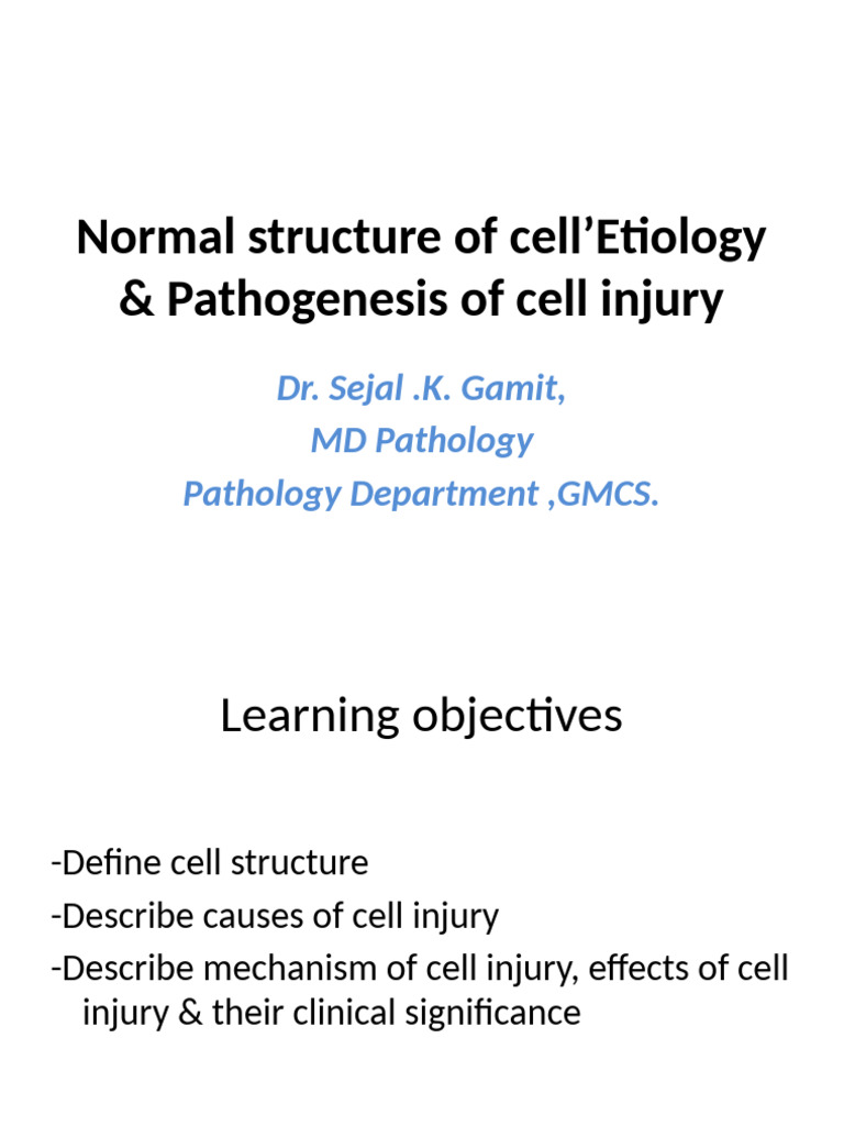 Physiotherapy cell injury | PDF | Cell (Biology) | Cell Nucleus
