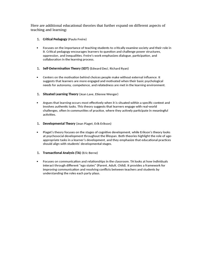Educational Theories Overview | PDF