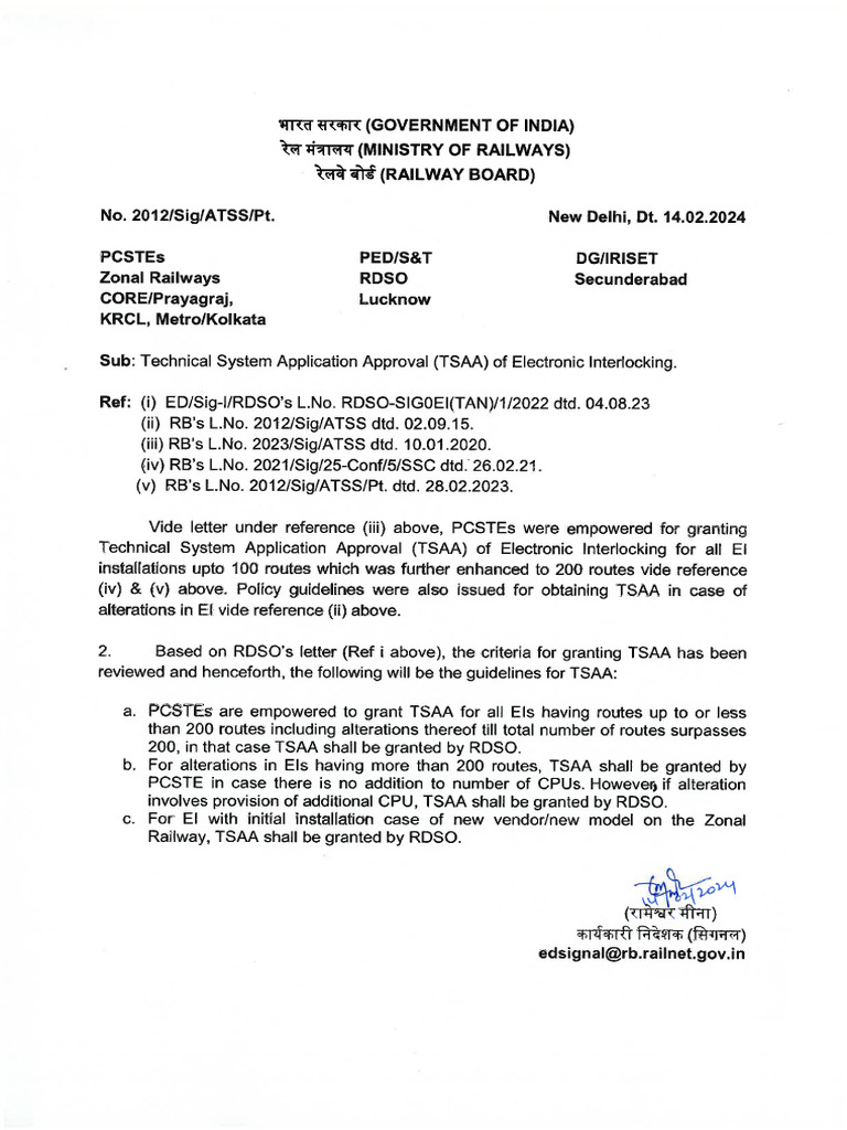 Board's LT DTD 14.02.24 Reg TSAA of EI | PDF