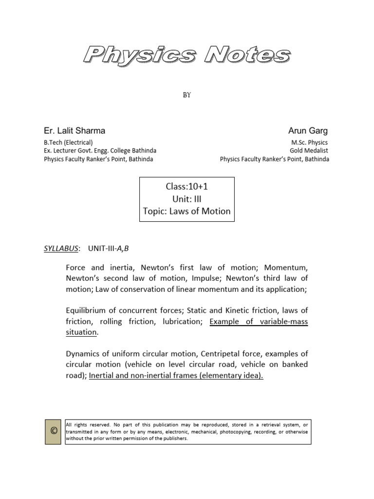 Ch.3a +1 | PDF | Force | Inertia